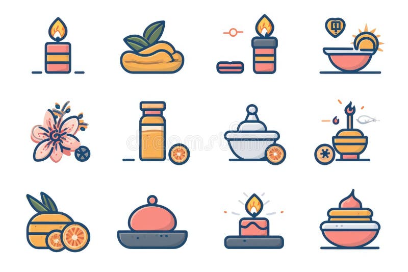 A Collection of Candle Icons and Related Objects. Perfect for Various ...