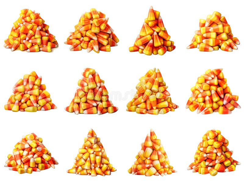 A Collection of Candy Corn Cones Arranged in Rows Stock Photo ...