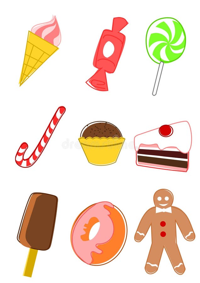 Confectionery stickers stock vector. Illustration of pastry - 9629278