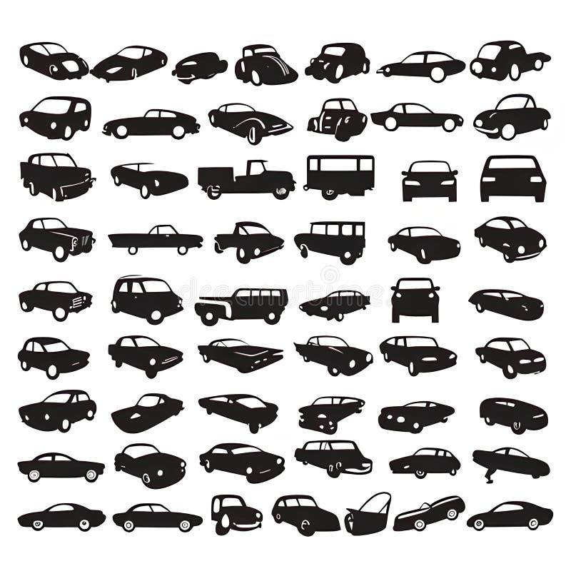 Collection of car icons stock illustration. Illustration of brand ...