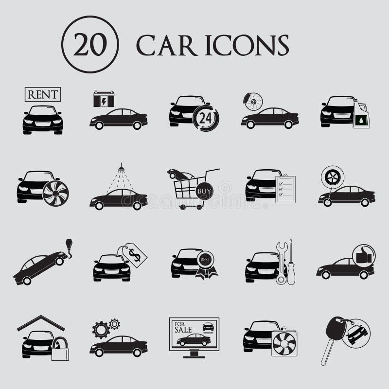 Collection of Car Icons. Vector Illustration Decorative Design Stock ...