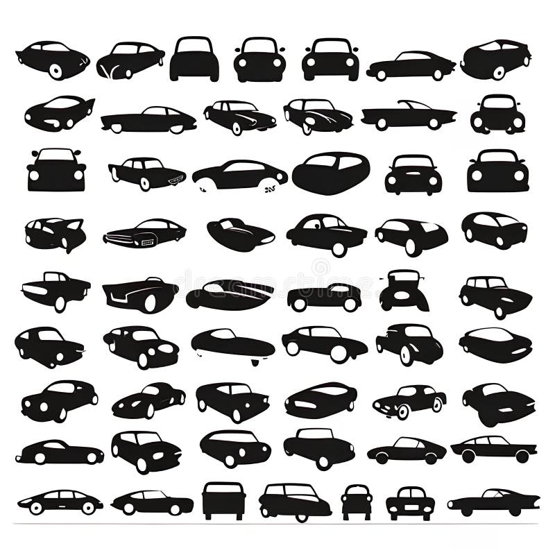 Collection of car icons stock illustration. Illustration of collection ...