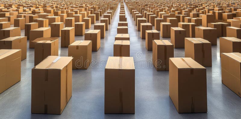 Collection of Cardboard Boxes in Different Angles and Designs on a ...