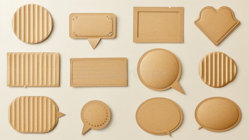 A Collection of Cardboard Speech Bubbles on a White Surface. Perfect ...