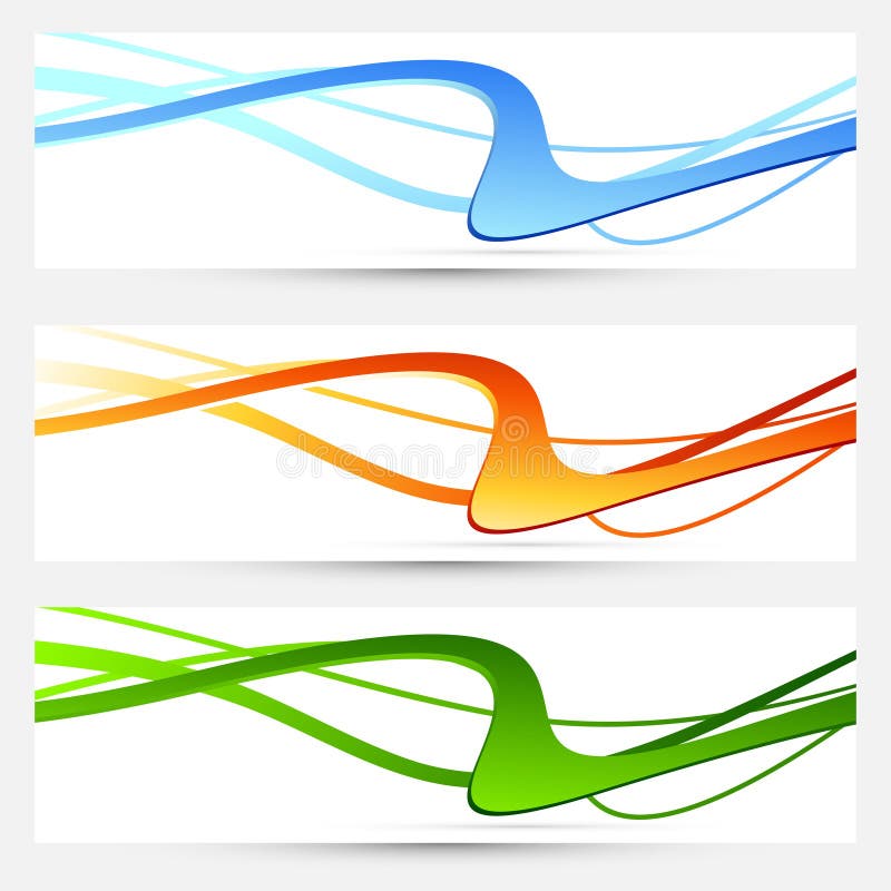 Collection of Cards with Bright Swooshes Stock Vector - Illustration of ...