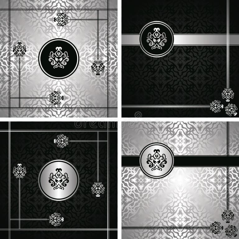 Collection of Cards with Design Elements Stock Vector - Illustration of ...