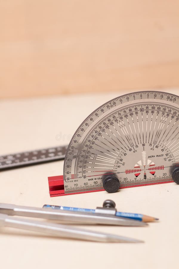 Carpenter Tools Circular Measure Stock Image - Image of wooden, working ...