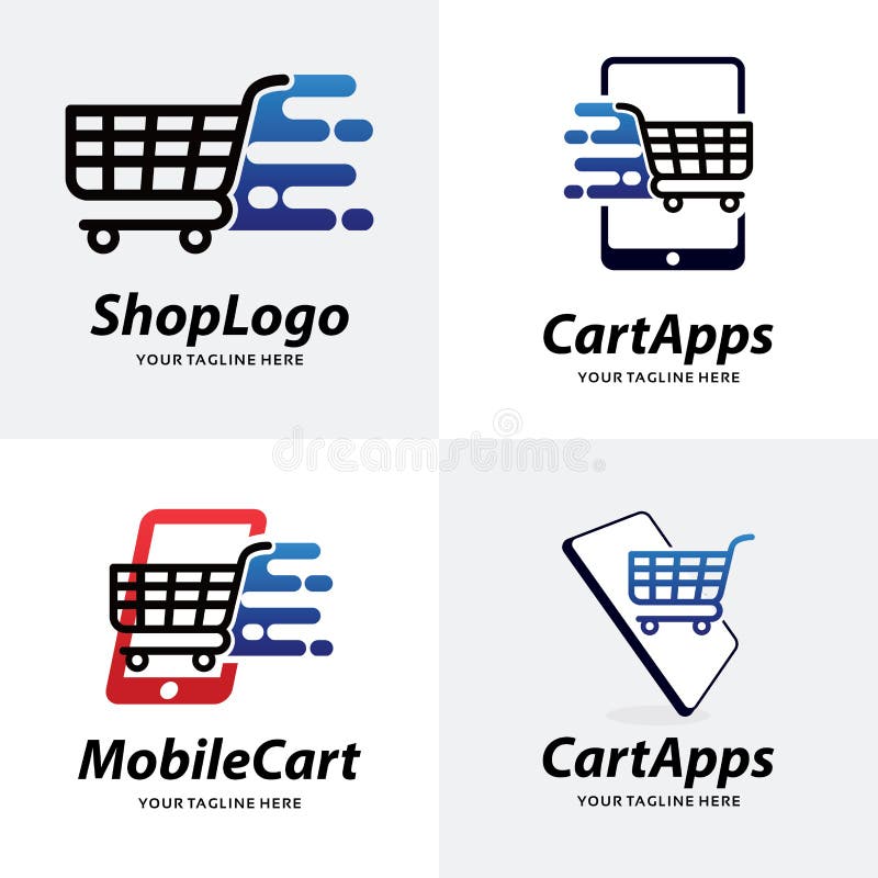 Collection of Cart Shop Logo Template Design Template Stock Vector ...