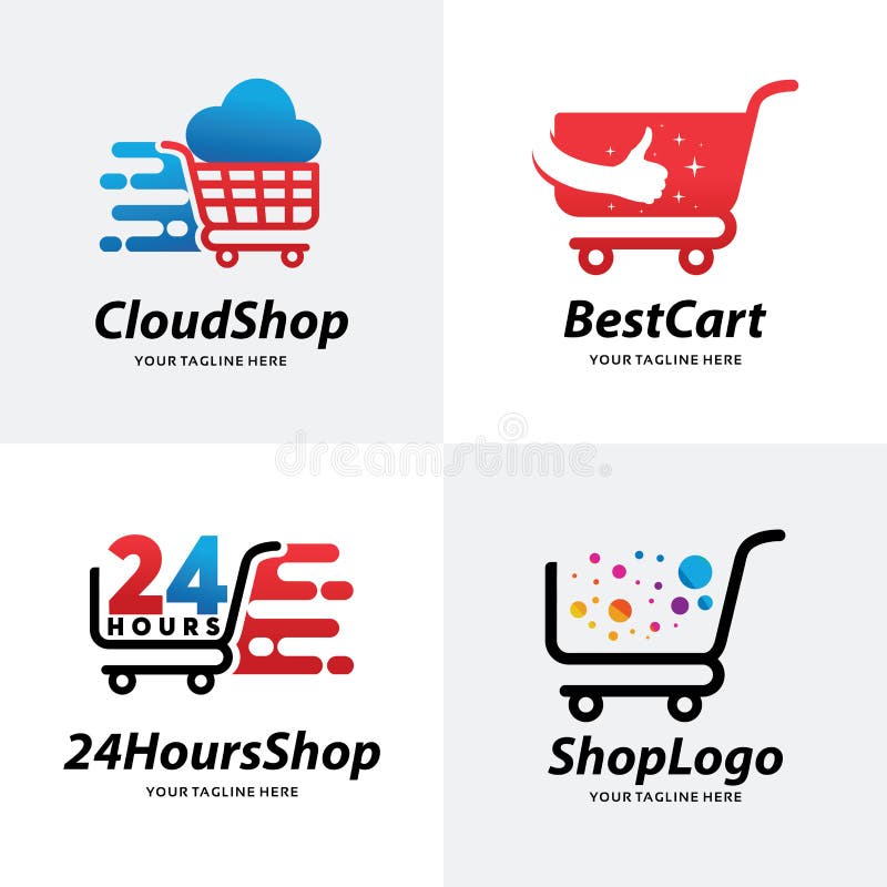 Collection of Cart Shop Logo Template Design Template Stock Vector ...