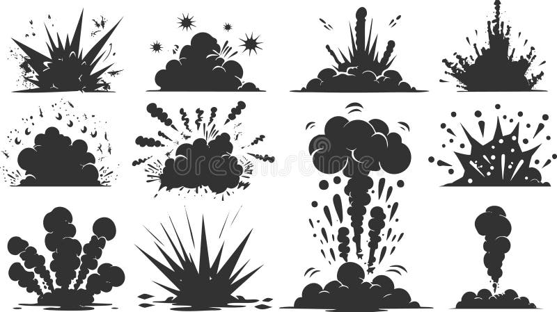 Explosion Cartoon Black White Stock Illustrations – 11,401 Explosion ...