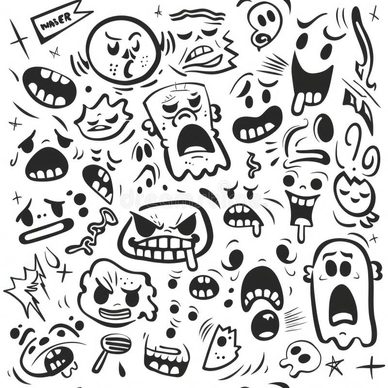 Collection of Cartoon Faces, Versatile for Various Projects Stock ...