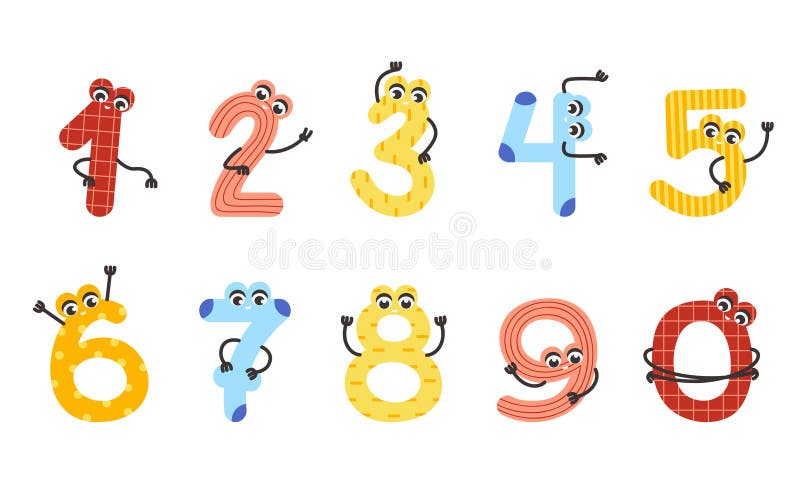 Collection of Cartoon Numbers. Stock Vector - Illustration of isolated ...