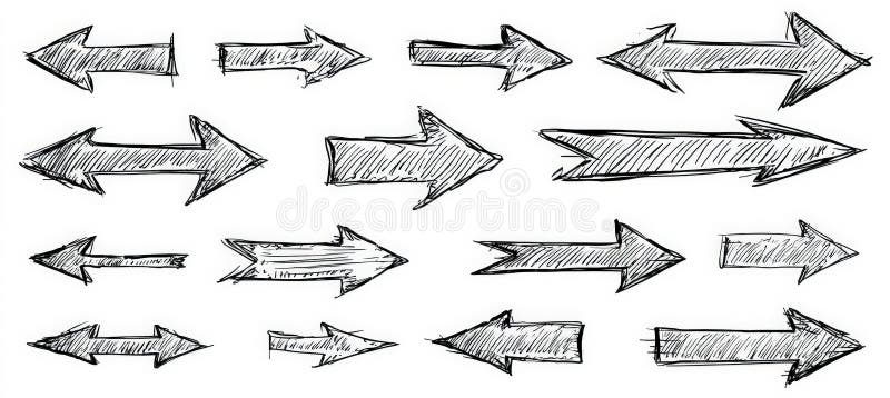 Cartoon Arrows with Thick Outlines for Navigation and Infographics ...