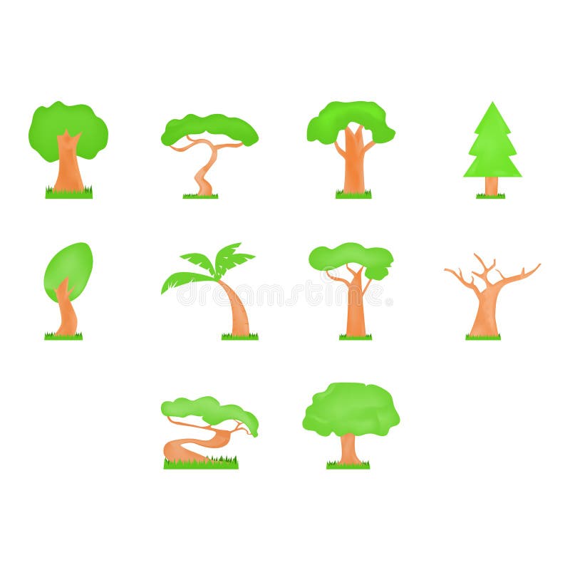Tree icon set stock vector. Illustration of simple, icon - 246578222