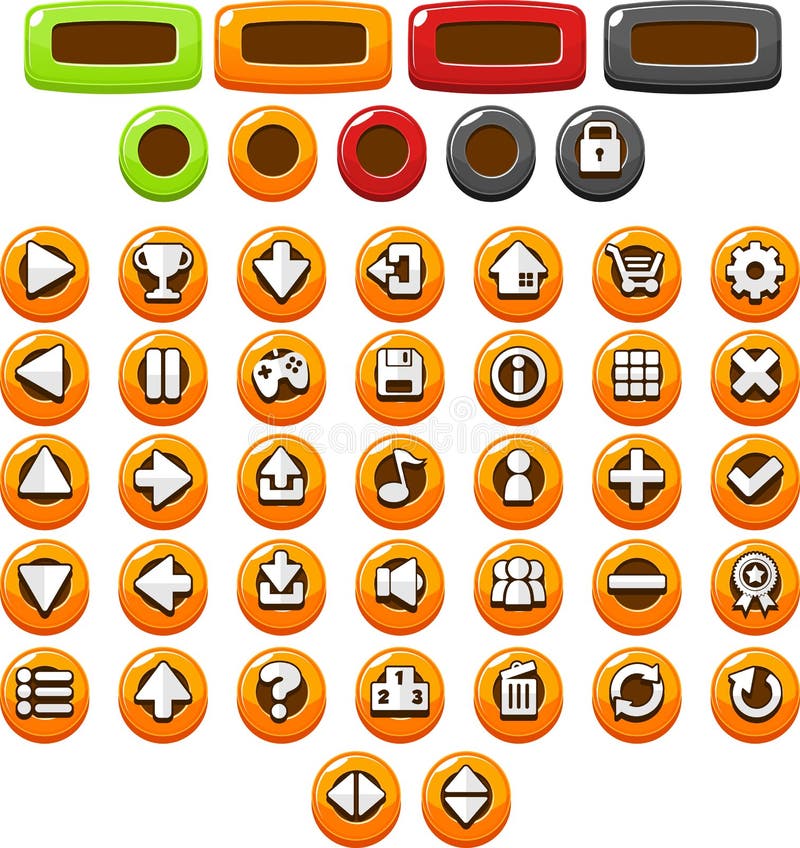 Casual Cartoon Game UI Set stock vector. Illustration of assets - 116723903