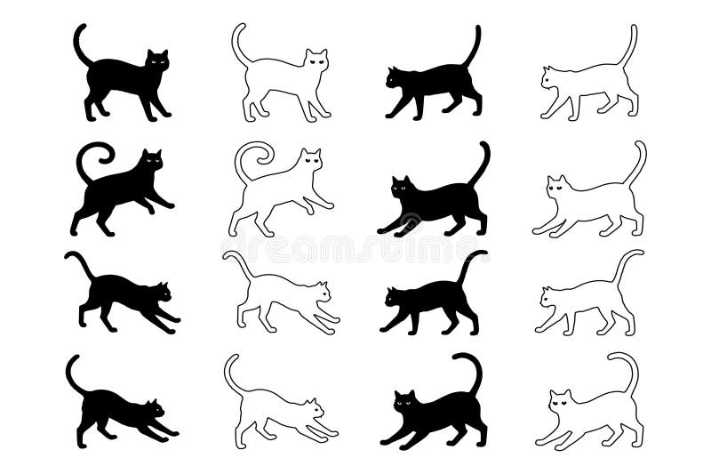 Cat Drawing Silhouette Stock Illustrations – 84,037 Cat Drawing ...