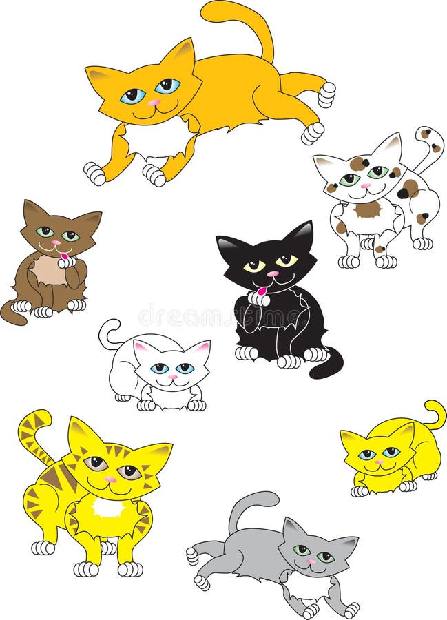 A Collection of Cats stock vector. Illustration of orange - 2456132