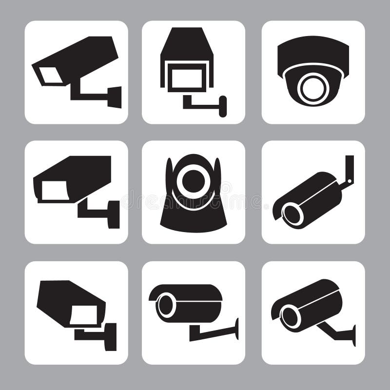 Collection of CCTV and Security Camera Vector Icon Stock Vector ...