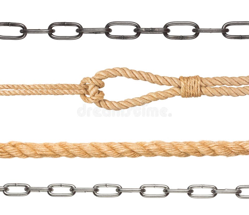 Collection of Chain and Ropes Stock Photo - Image of line, fastening ...