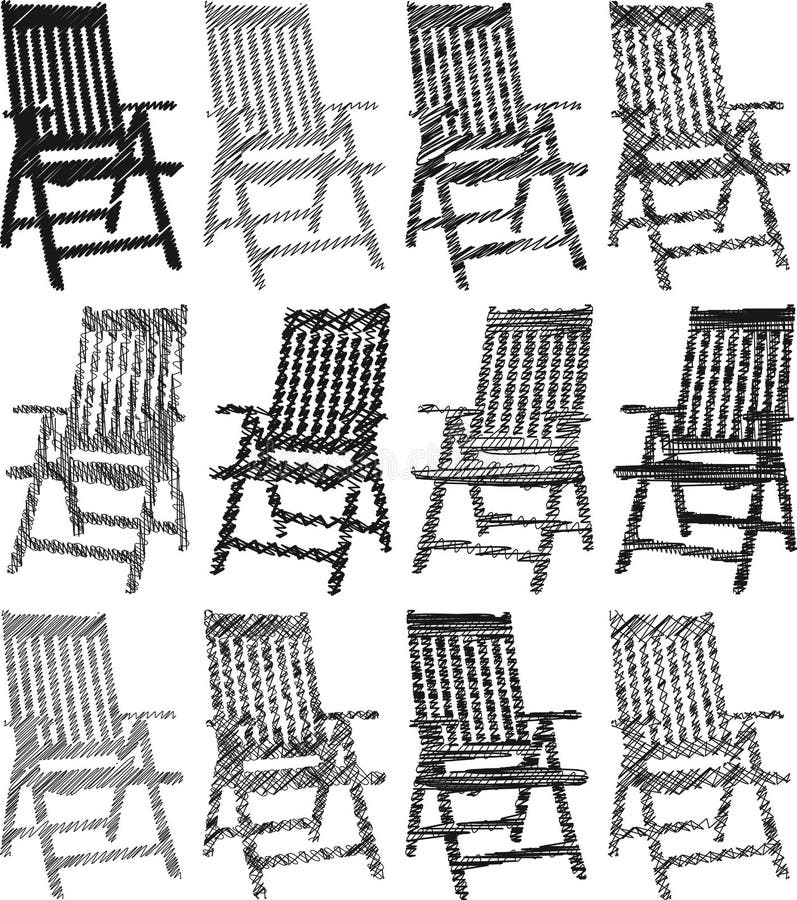 Collection of Chairs Drawings Stock Vector - Illustration of interior ...