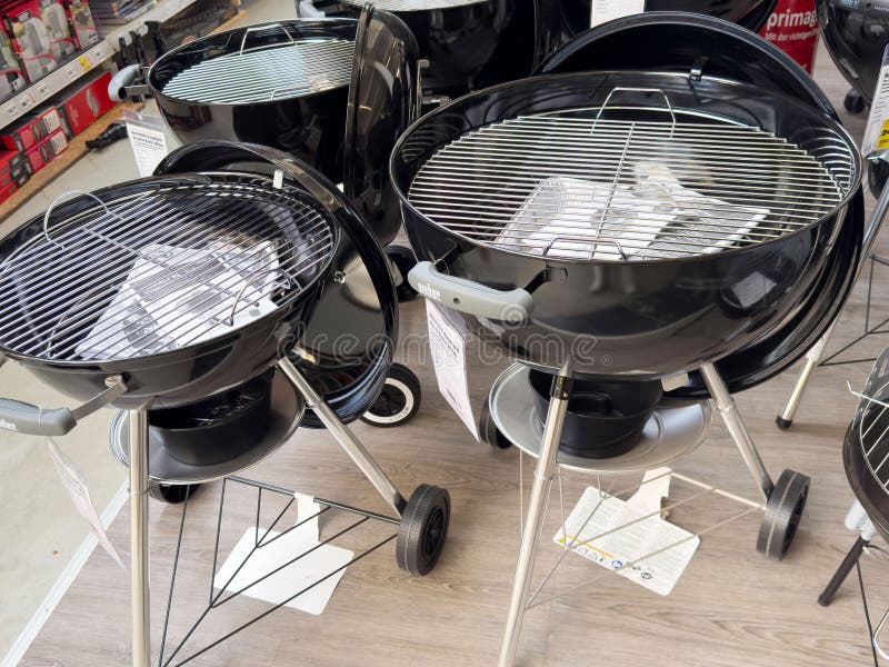 Collection of Charcoal Grills on Display in Hardware Store Aisle ...