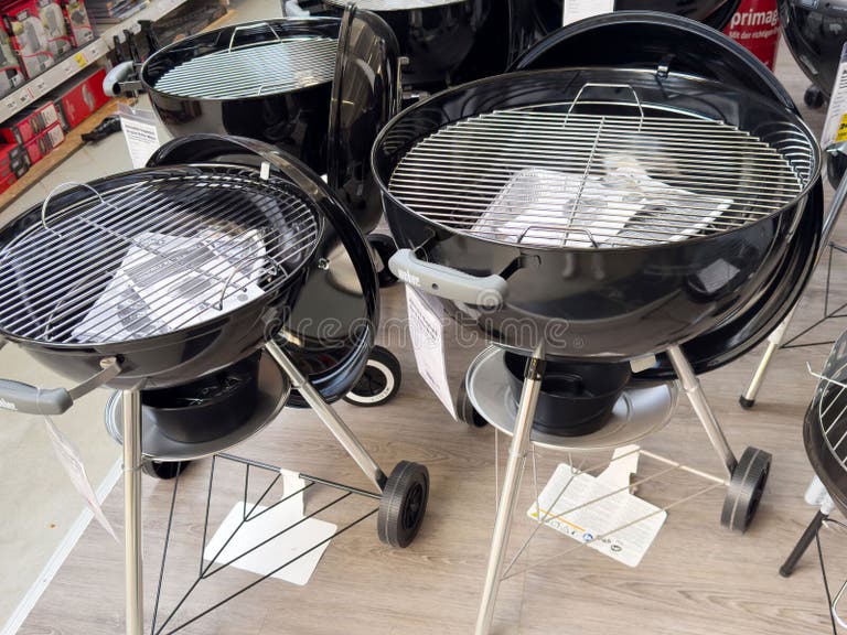 Collection of Charcoal Grills on Display in Hardware Store Aisle ...