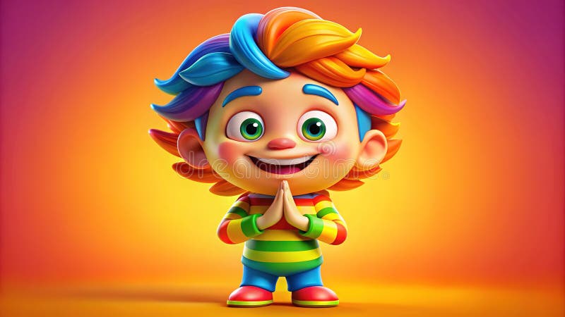 Warmly Illustrated Cartoon Characters Expressing Gratitude a Collection ...