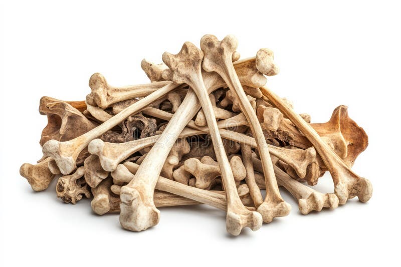 Pile of Chicken Bones on White Background. Neural Network AI Generated ...