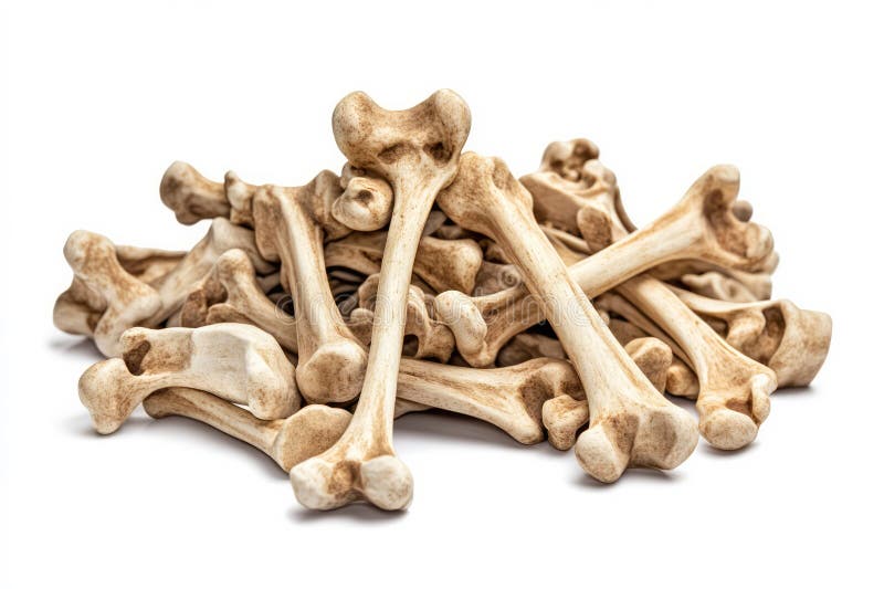 Pile of Chicken Bones on White Background. Neural Network AI Generated ...