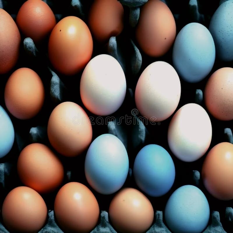 Collection of Chicken Eggs with Various Colors Stock Illustration ...