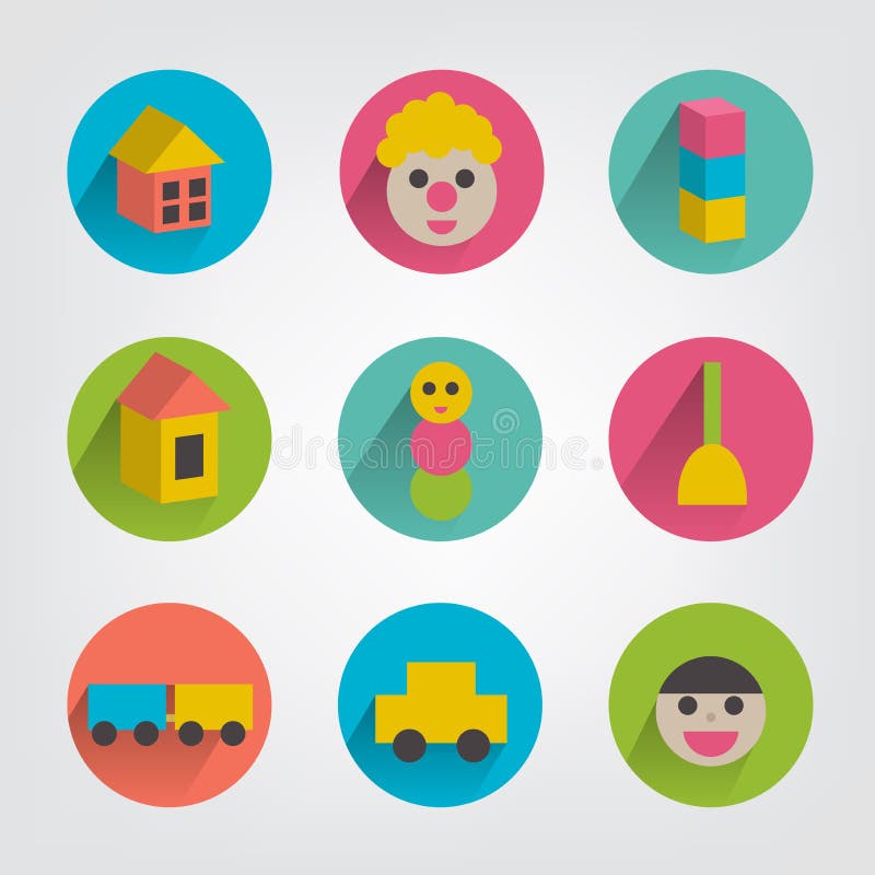 Collection of Children Toys. Stock Vector - Illustration of design ...