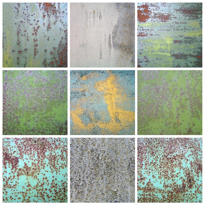 Collection Chipped Paint on Rusty Metal Surface Stock Illustration ...