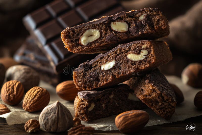 A Collection of Chocolate Bars and Nuts on a Table, Ready for Snacking ...
