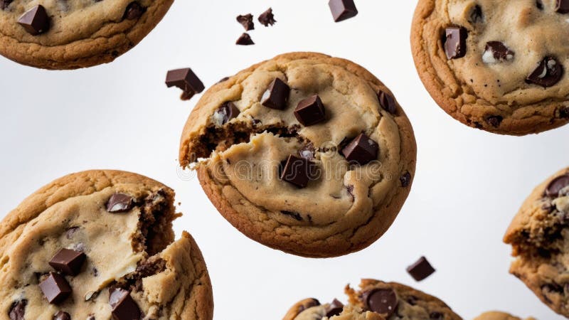 A Collection of Chocolate Chip Cookies, Some Broken, Showcasing Their ...