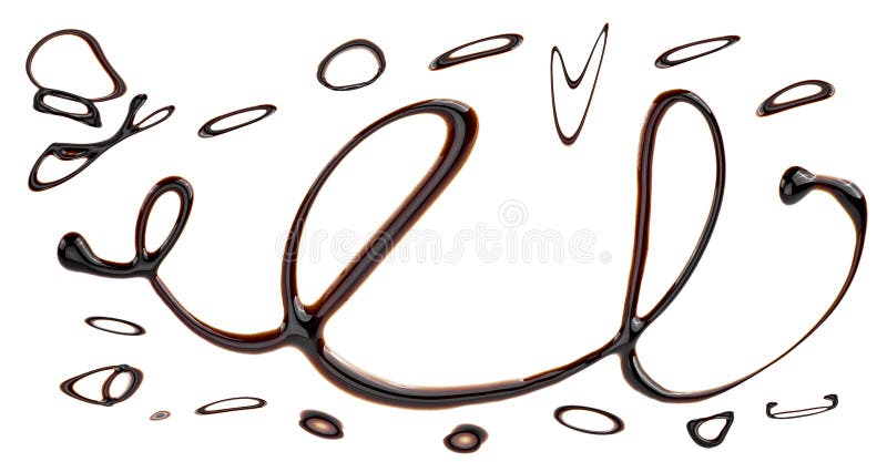 Collection of Chocolate Painted Patterns Isolated on White Background ...