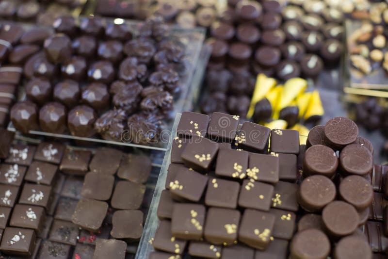 Collection of Chocolates with Different Fillings at Tea-room Stock ...