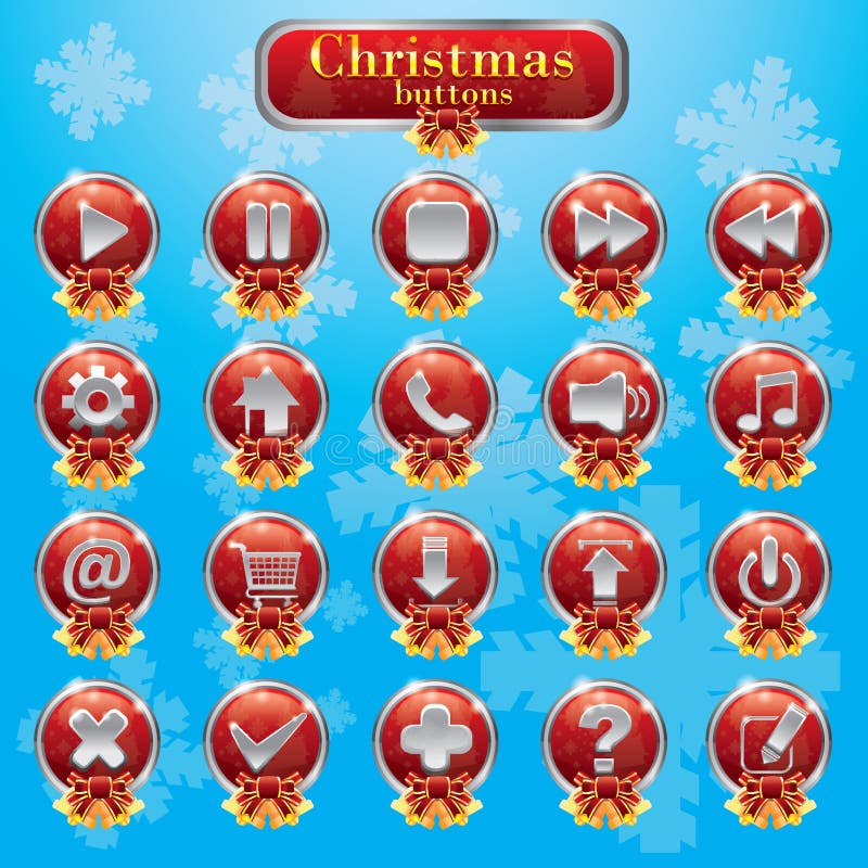 Collection of Christmas Buttons. Vector Illustration Decorative Design ...