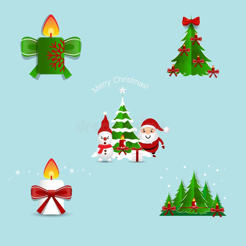 Collection of Christmas Decorations. Vector Illustration. Stock ...
