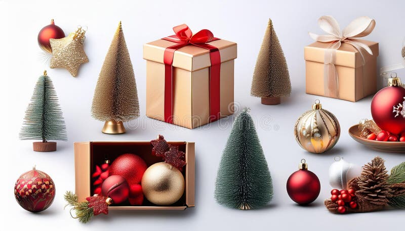 Collection of Christmas Objects Stock Illustration - Illustration of ...
