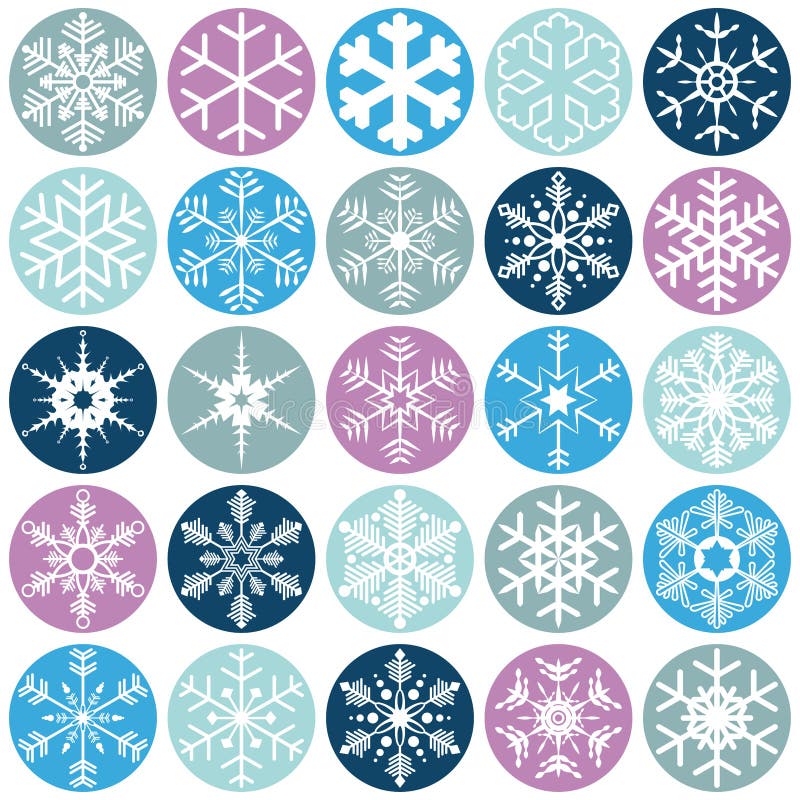 Collection Abstract Snow Flakes Stock Vector - Illustration of fall ...