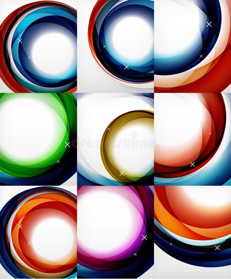 Collection of Circle Abstract Backgrounds Stock Vector - Illustration ...