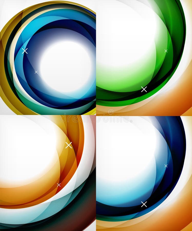 Collection of Circle Abstract Backgrounds Stock Vector - Illustration ...
