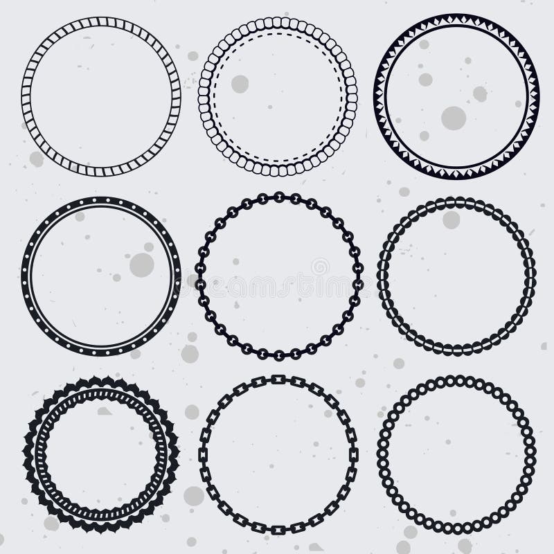 Collection Of Circle Frames Doodle Cartoon Handdrawn Style Cartoon ...