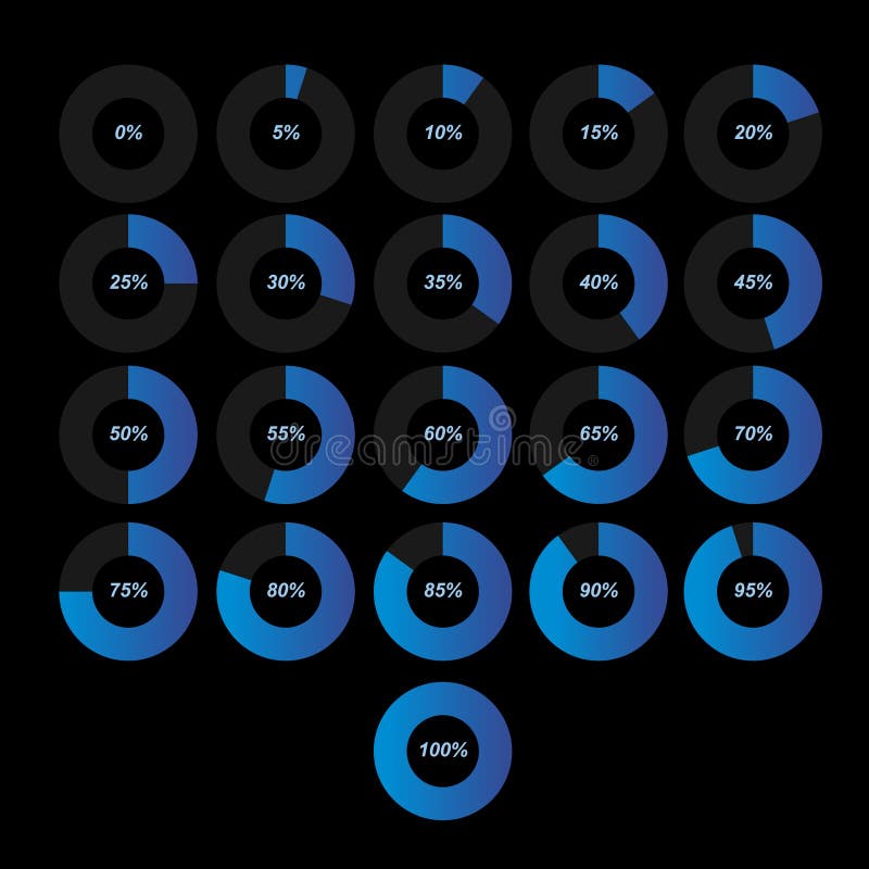 Collection of Circle Loading Pie Chart Stock Vector - Illustration of ...