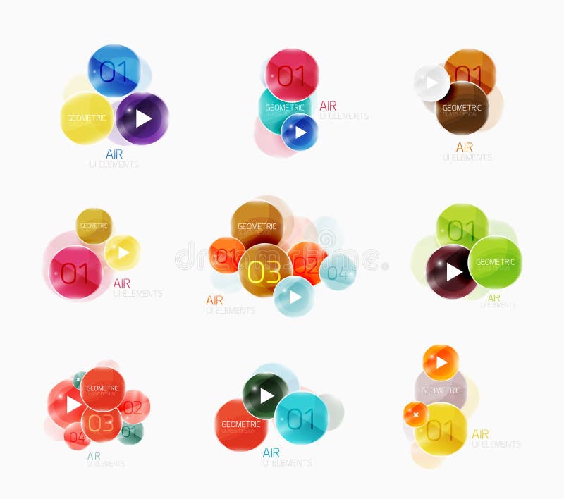 Collection of Circle Web Boxes Stock Vector - Illustration of clean ...