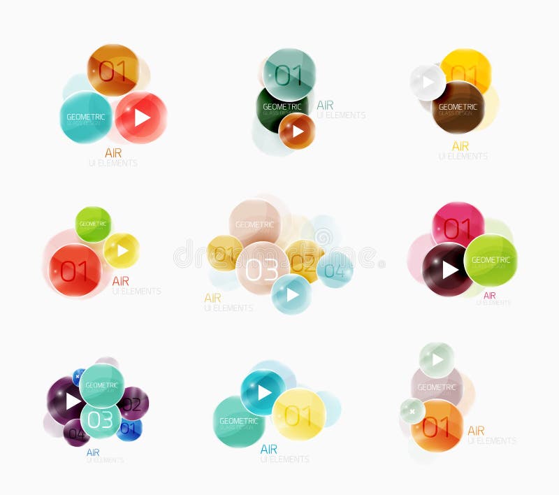 Collection of Circle Web Boxes Stock Vector - Illustration of comic ...