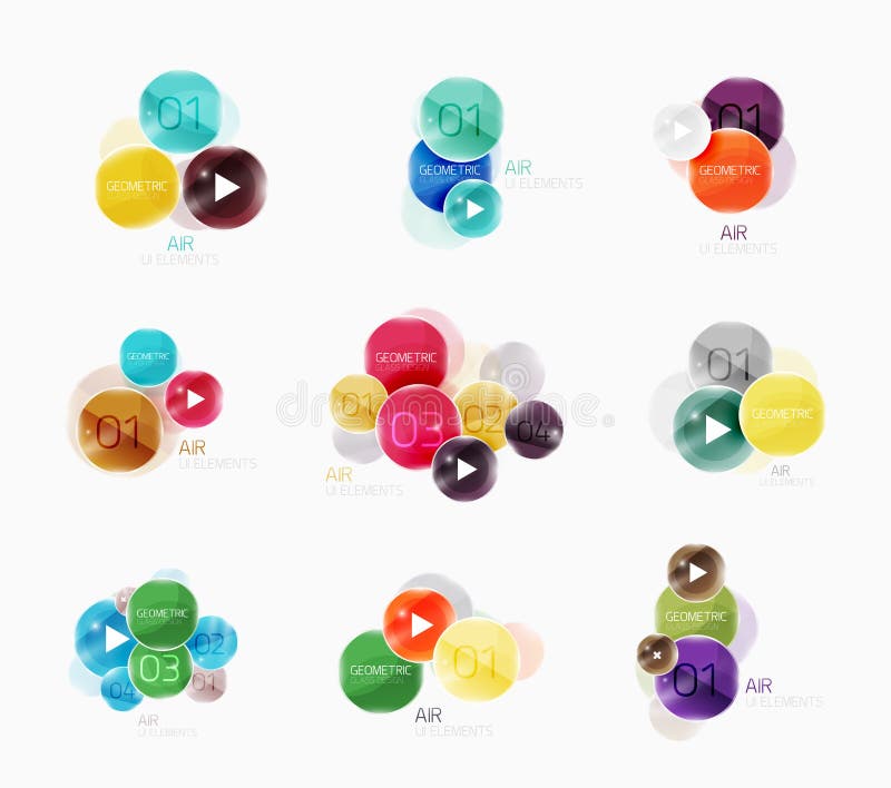 Collection of Circle Web Boxes Stock Vector - Illustration of circle ...