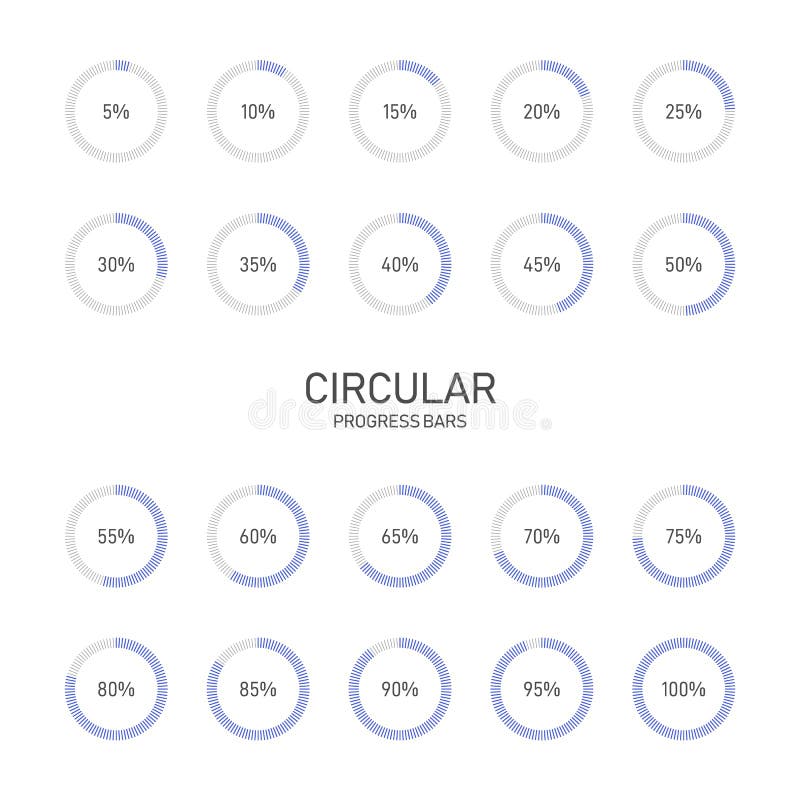 Collection of Circular Futuristic Progress Loading Bar Stock ...