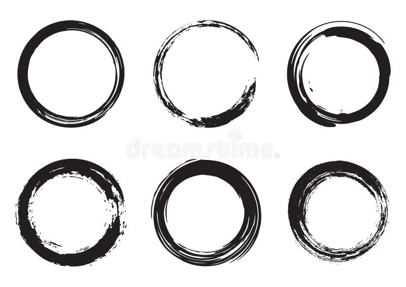 Collection of Circular Grunge Frames Stock Vector - Illustration of ...