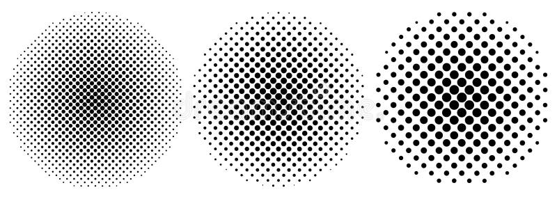 Collection of Circular Halftones. Dot Halftone Gradient Texture ...